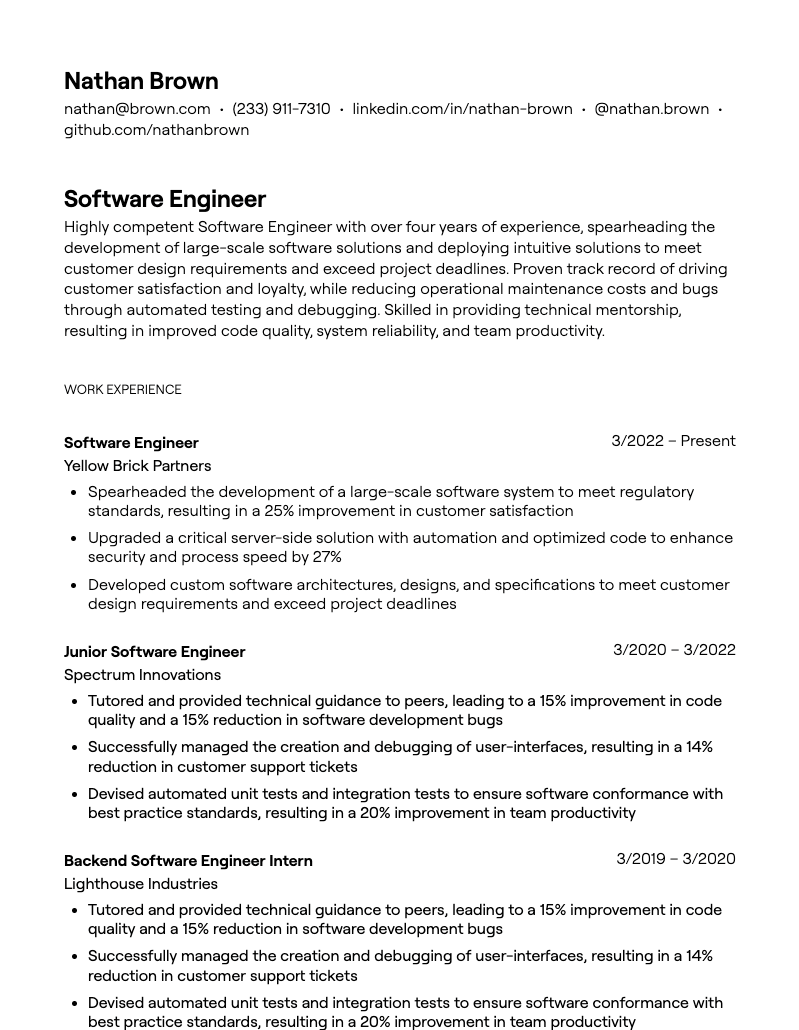 13 Software Engineer Resume Examples with Guidance 